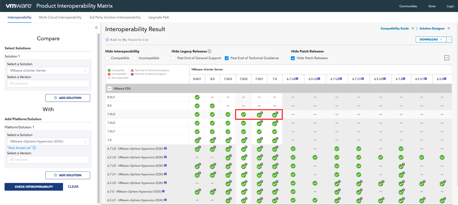 vSphere8 では ESXi が vCenter Server より新しいバージョン(Build)である構成はサポートされない | エンジニアmemo